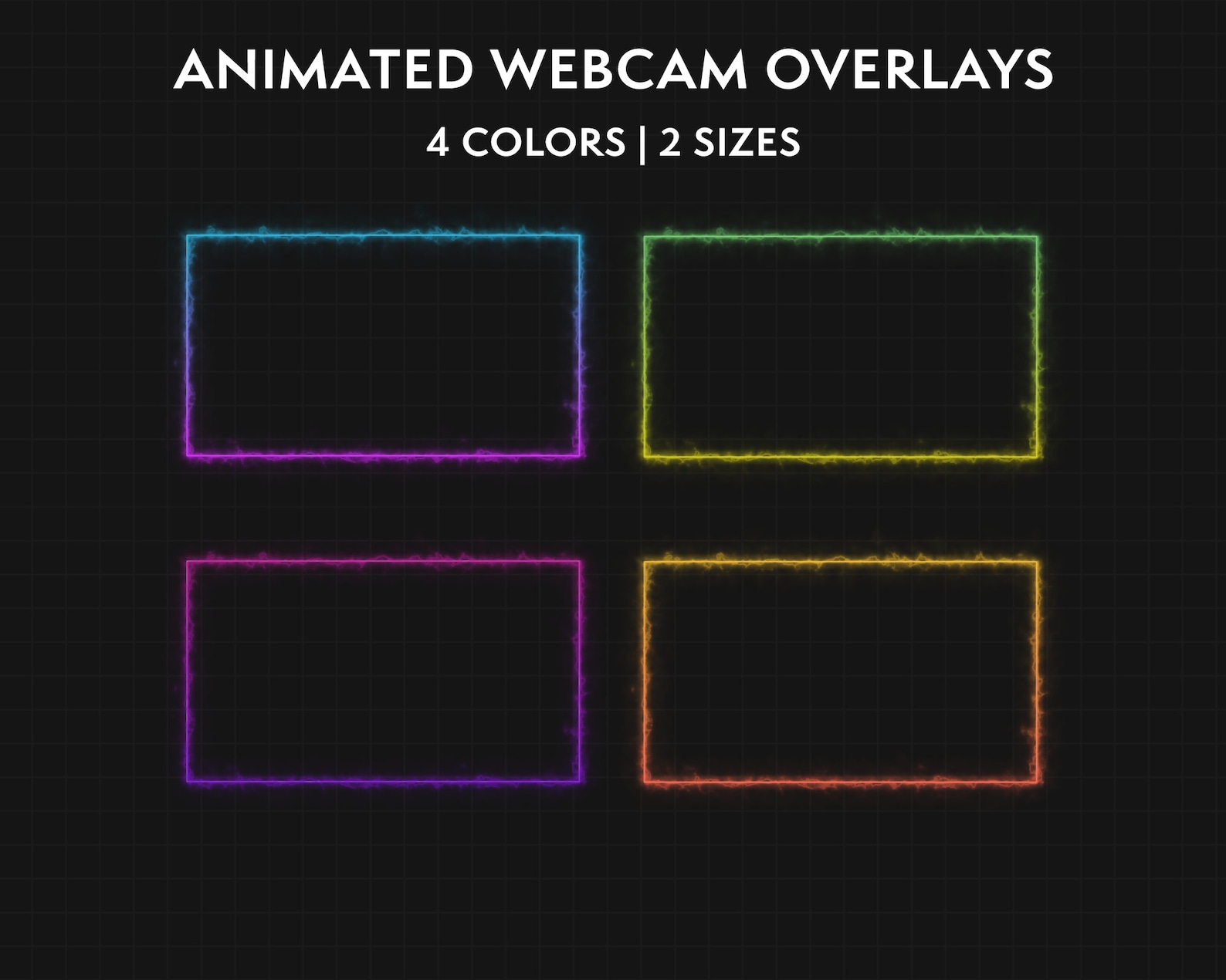 Animated Neon Electric Gradient Webcam Borders | 4 Twitch Webcam ...