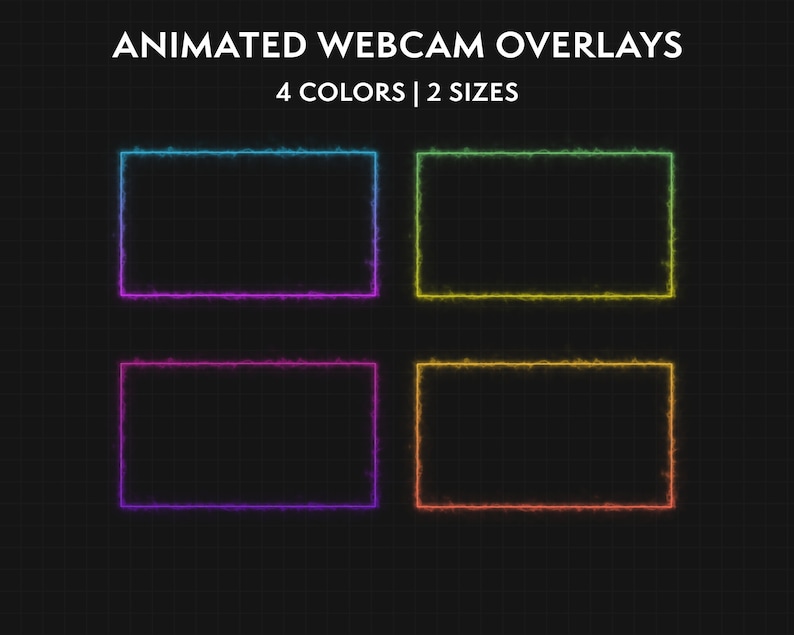 Animated Neon Electric Gradient Webcam Borders | 4 Twitch Webcam ...