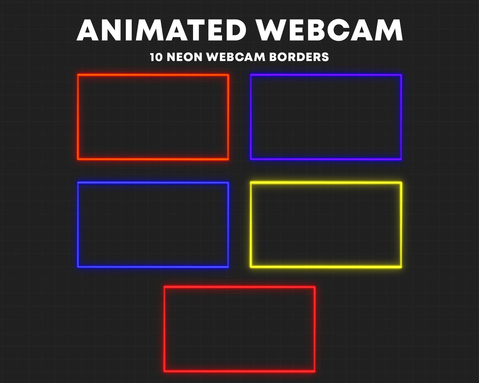 Animated Neon Webcam Borders | 10 Twitch Webcam Overlays Pack | Stream ...