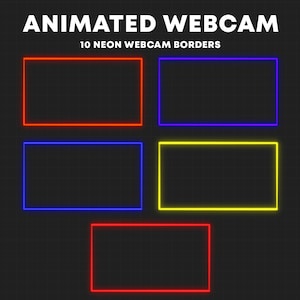 Animated Neon Webcam Borders | 10 Twitch Webcam Overlays Pack | Stream ...