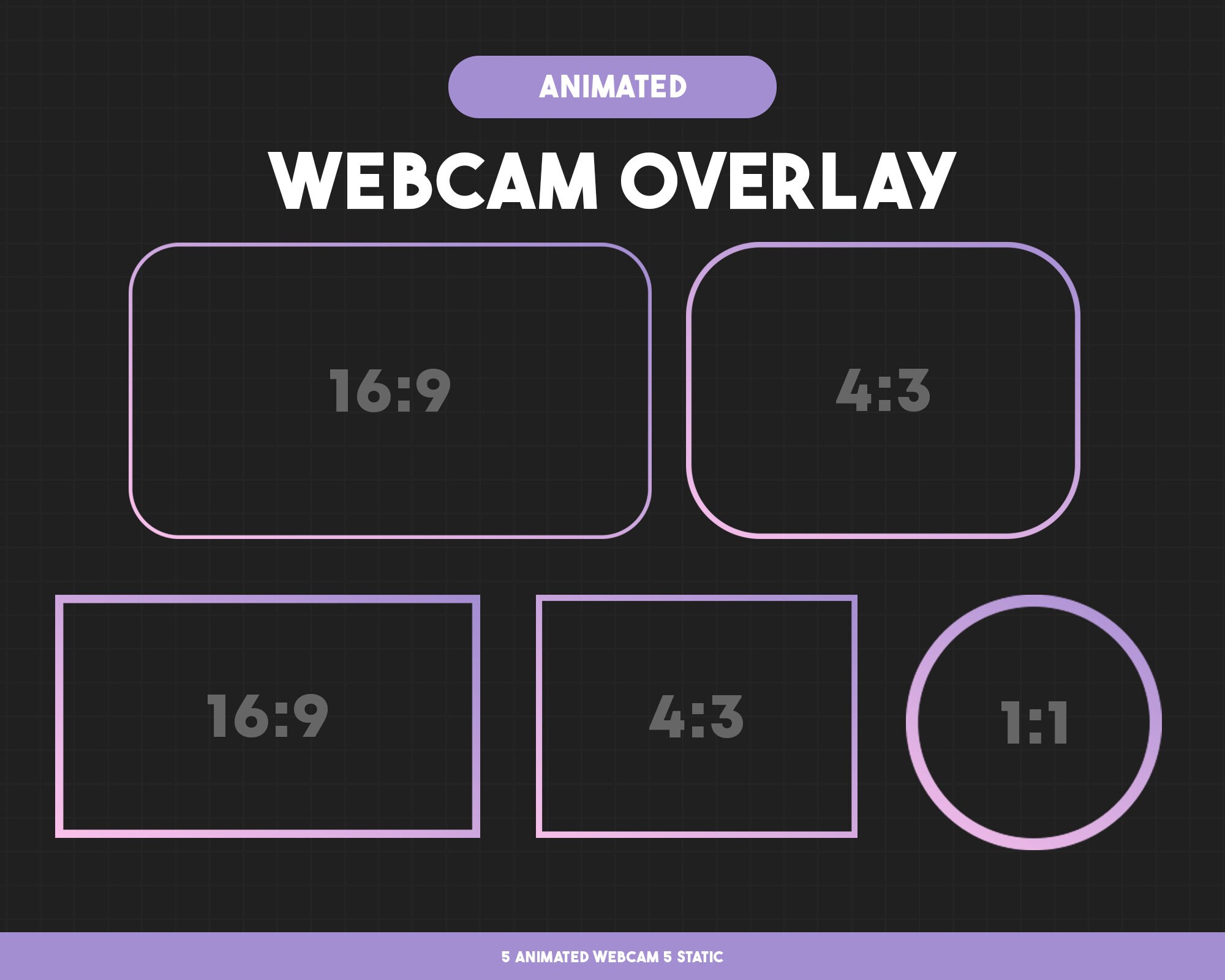 Animated Pink Purple Gradient Pastel Webcam Border | Twitch Webcam ...
