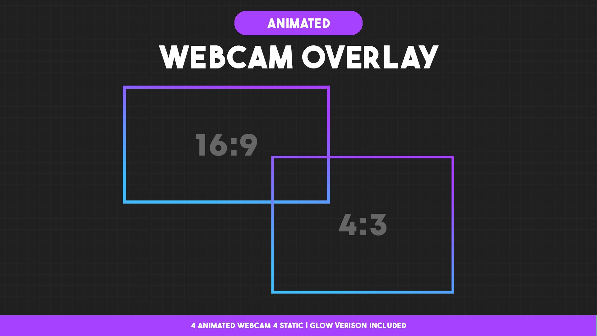 Animated Blue Purple Gradient Webcam Border, Twitch Webcam Overlays ...