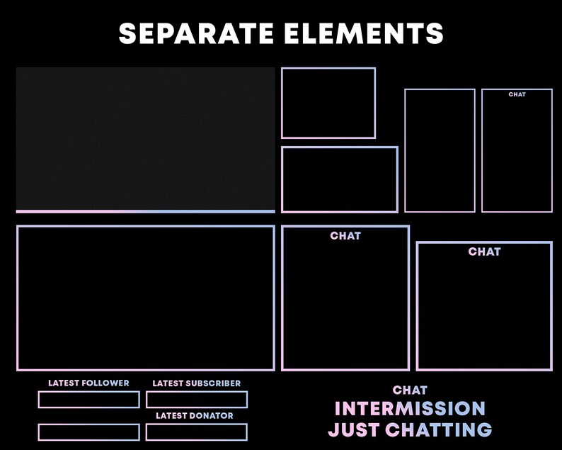 ANIMATED Twitch Overlay Pack | Pink Blue Gradient Package | Stream ...