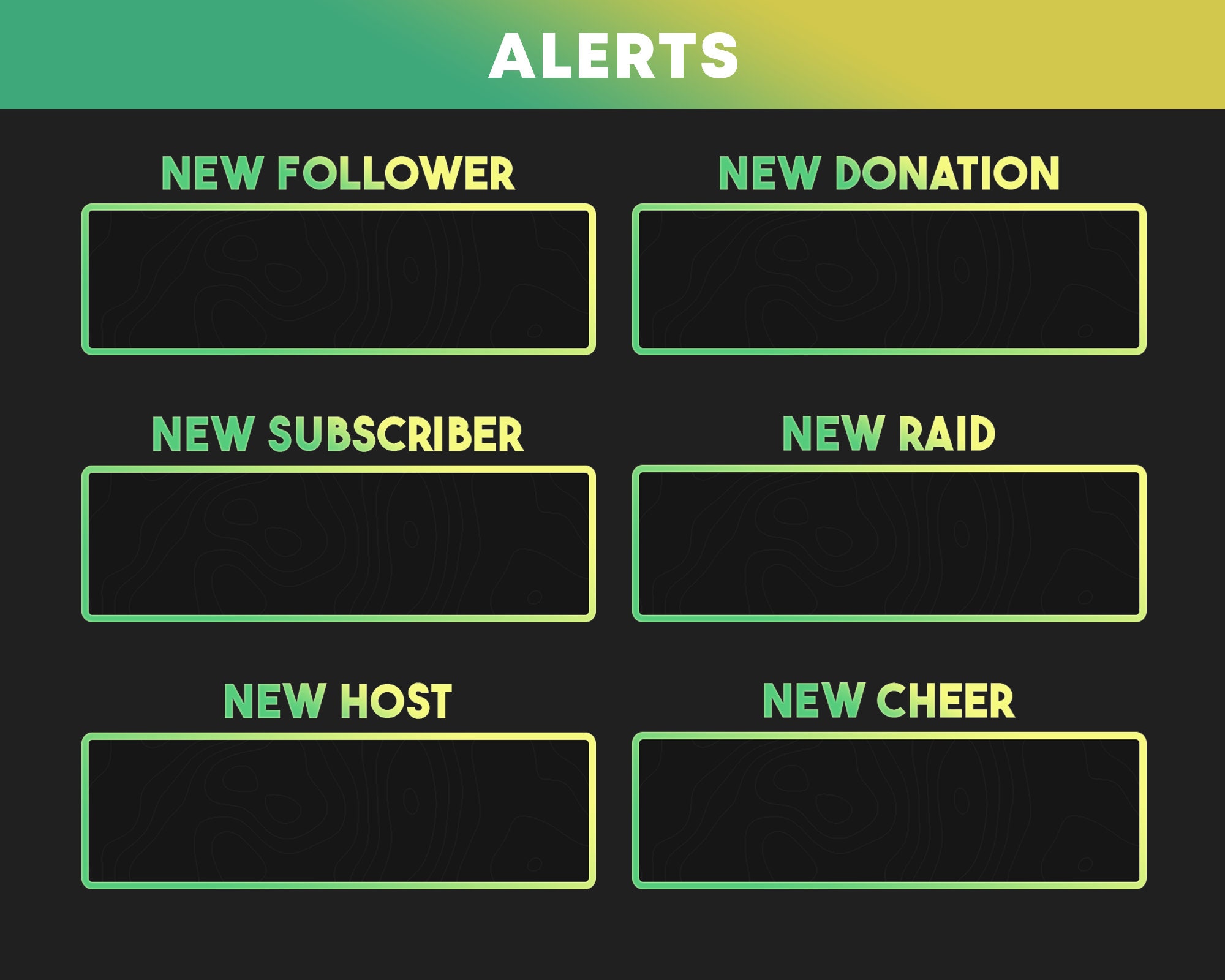 ANIMATED Twitch Overlay Pack | Green Yellow Gradient Package | Stream ...