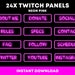 24x Twitch Panels | Pink Neon Panels | Cute Twitch Panels | Clean Neon ...