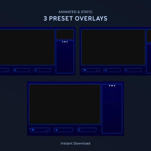 Dark Blue Celestial Stream Overlay Package | Animated Twitch Overlays ...