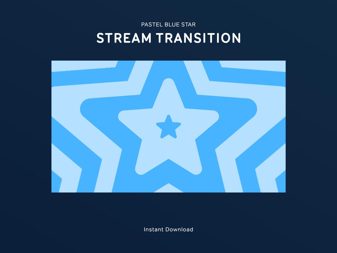 Pastel Blue Star Stinger Transition | Animated Twitch Stream Transition ...