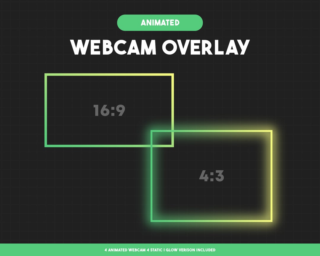 Animated Green Yellow Gradient Webcam Border, Twitch Webcam Overlays ...
