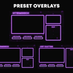 Animated Twitch Overlay Pack | Purple Neon Stream Package | Clean ...
