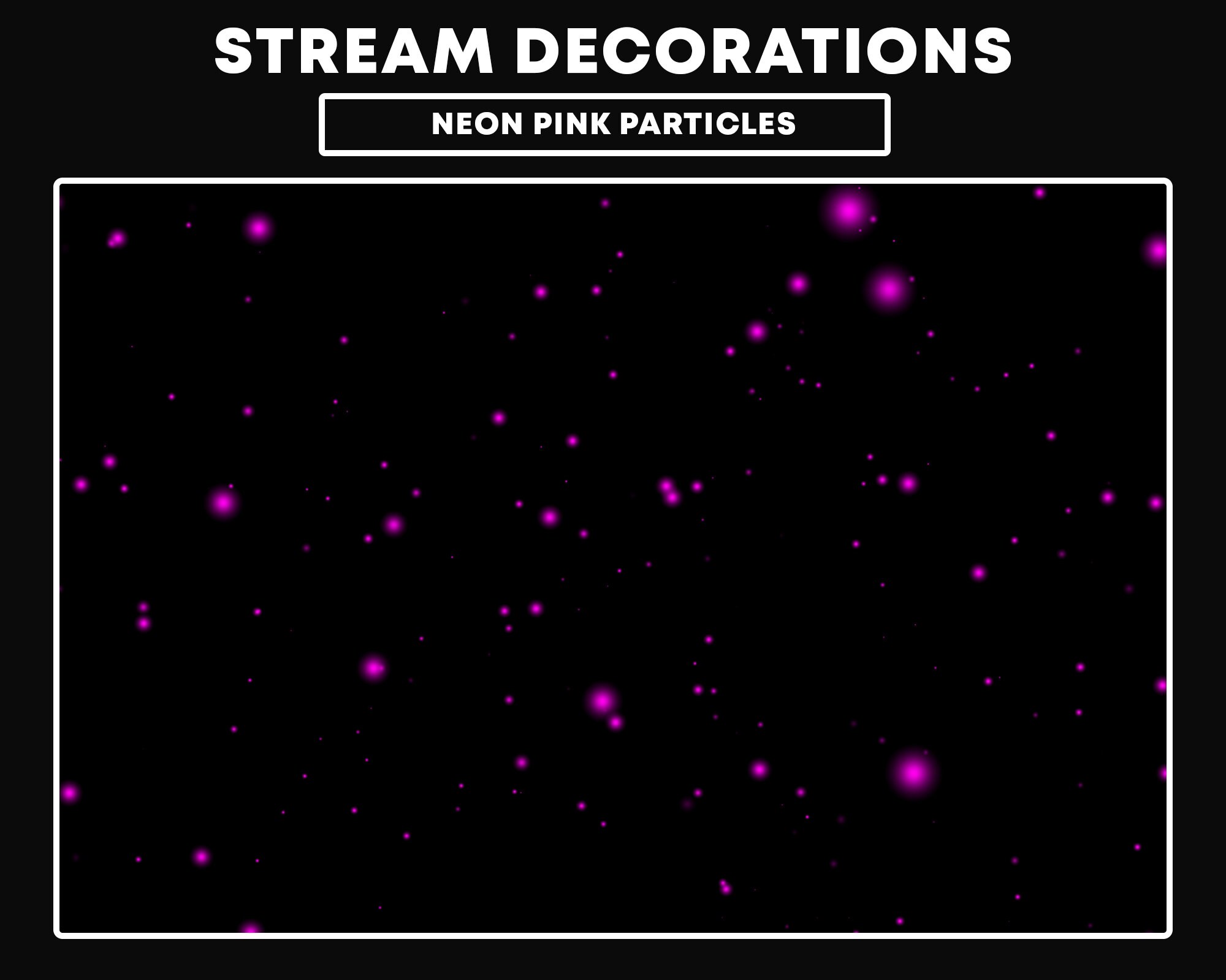 ANIMATED Twitch Decoration Neon Pink Floating Particles | Stream ...