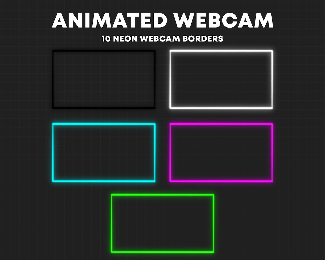 Animated Neon Webcam Borders | 10 Twitch Webcam Overlays Pack | Stream ...