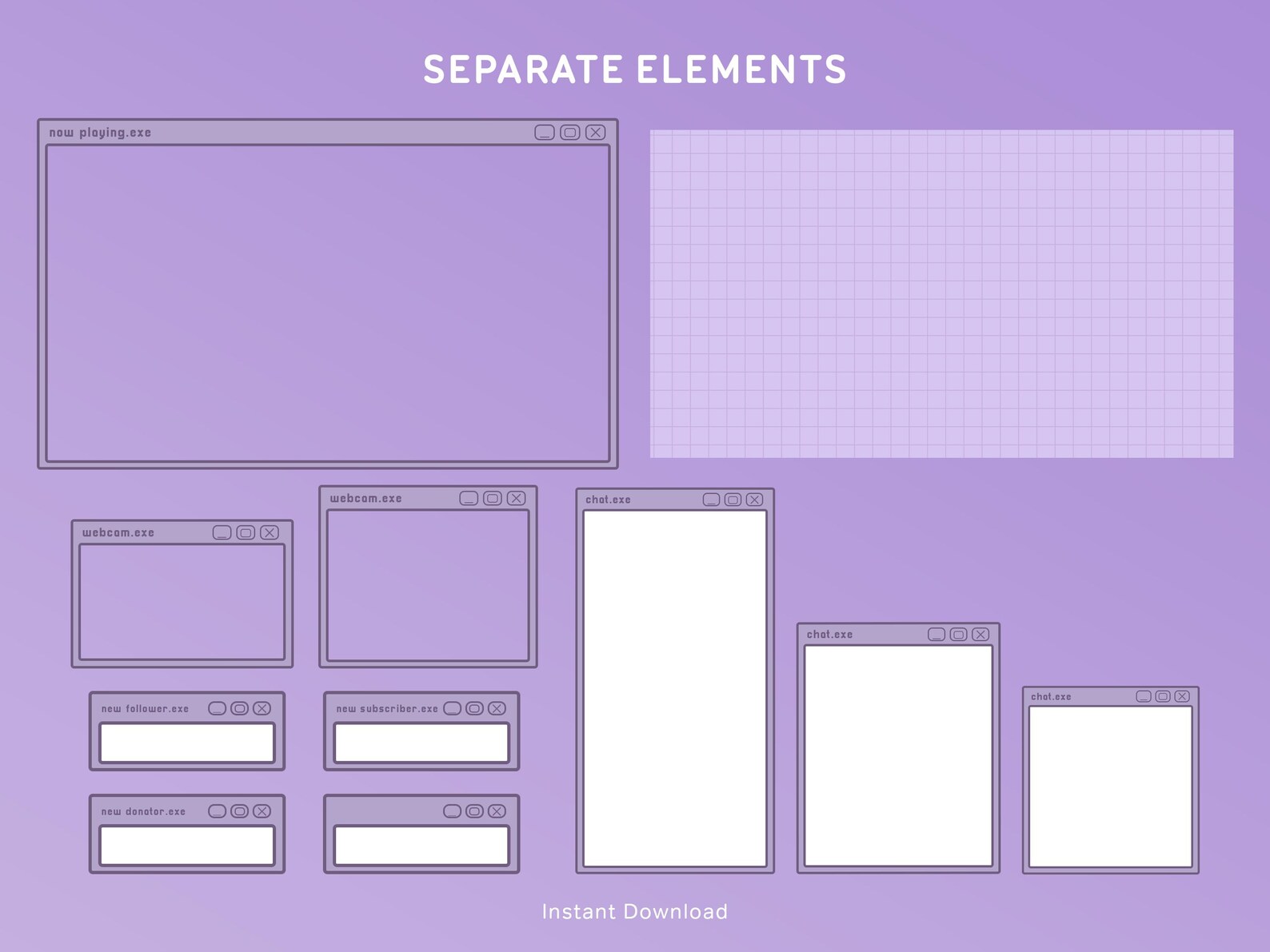 Purple Retro Stream Overlay Package | Animated Twitch Overlays Pack ...
