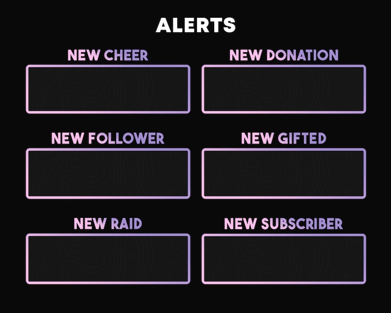 Twitch Overlay Pack | Animated Pink Purple Gradient Package | Minimal ...