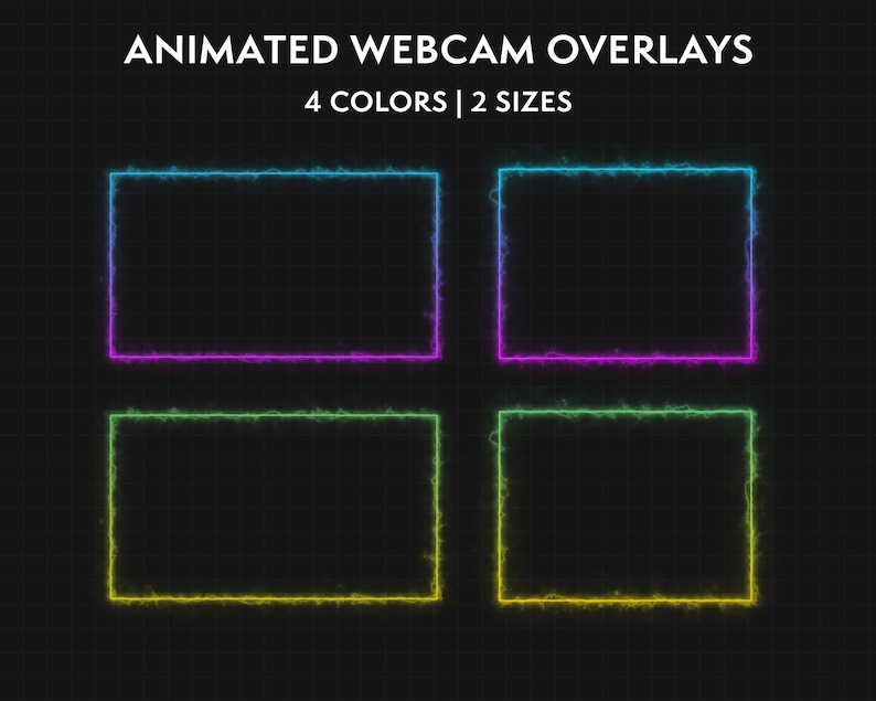Animated Neon Electric Gradient Webcam Borders | 4 Twitch Webcam ...