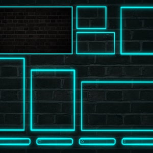 Stream Overlay Pack Neon Cyan - Animated Twitch Overlays Package - Etsy
