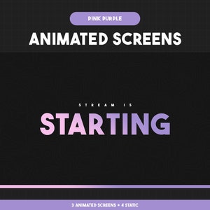 Twitch Stream Screens | Animated Pink Purple Gradient Screens | Twitch ...