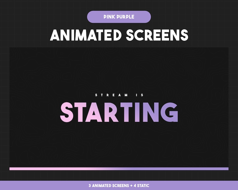 Twitch Stream Screens | Animated Pink Purple Gradient Screens | Twitch ...
