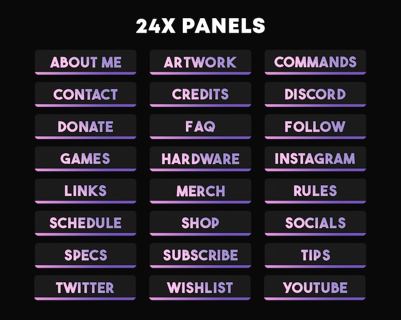 Twitch Overlay Pack | Animated Pink Purple Gradient Package | Minimal Stream Overlays Pack - Etsy