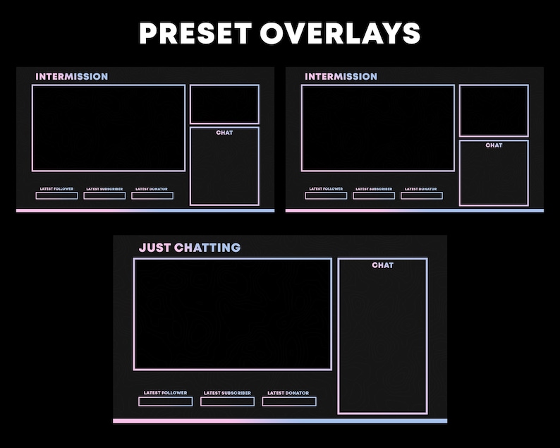 ANIMATED Twitch Overlay Pack | Pink Blue Gradient Package | Stream ...