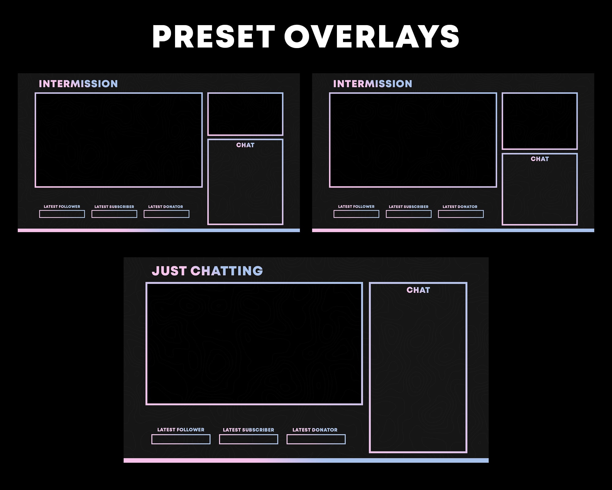 ANIMATED Twitch Overlay Pack | Pink Blue Gradient Package | Stream ...