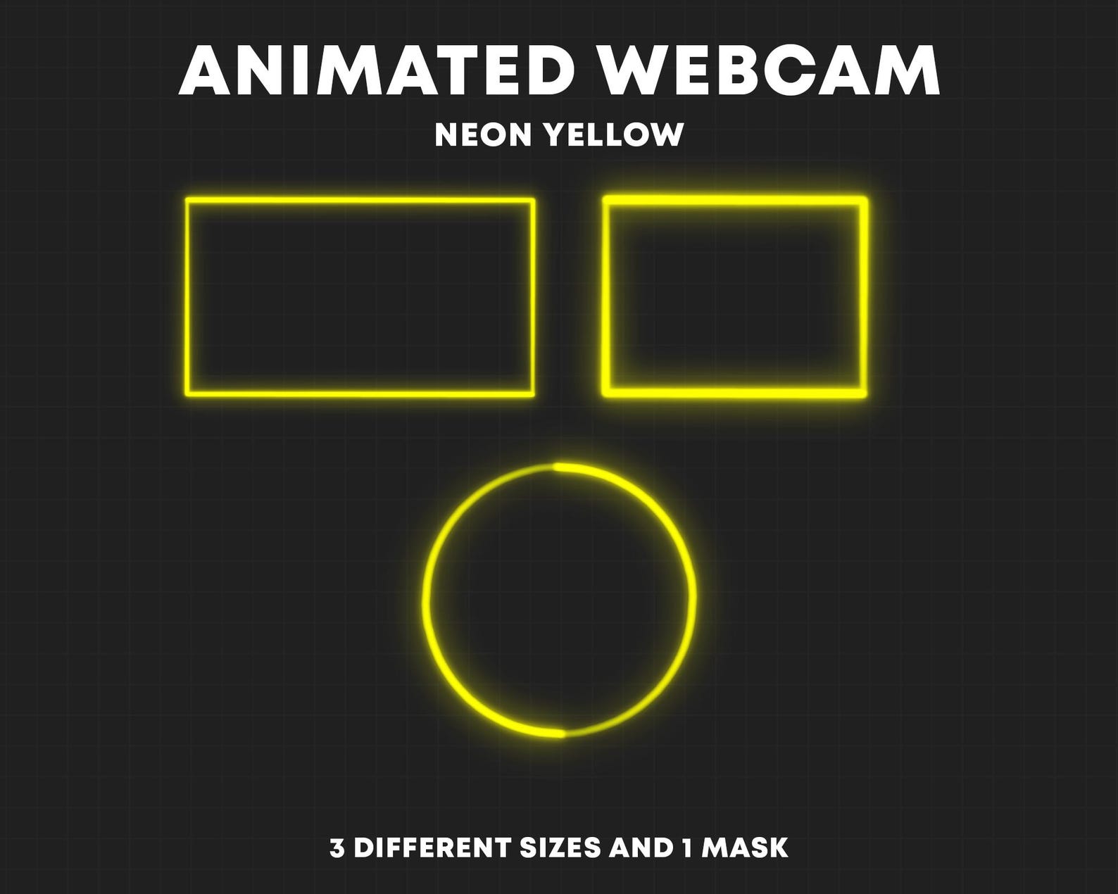 ANIMATED Yellow Neon Webcam Border | Twitch Webcam Overlays | Stream ...