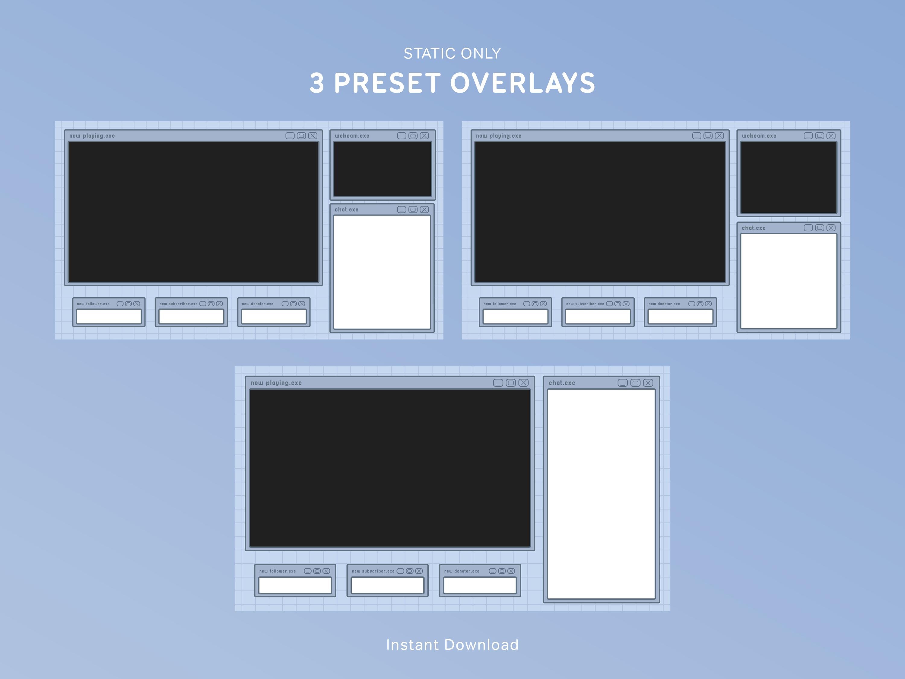 Blue Retro Stream Overlay Package | Animated Twitch Overlays Pack ...