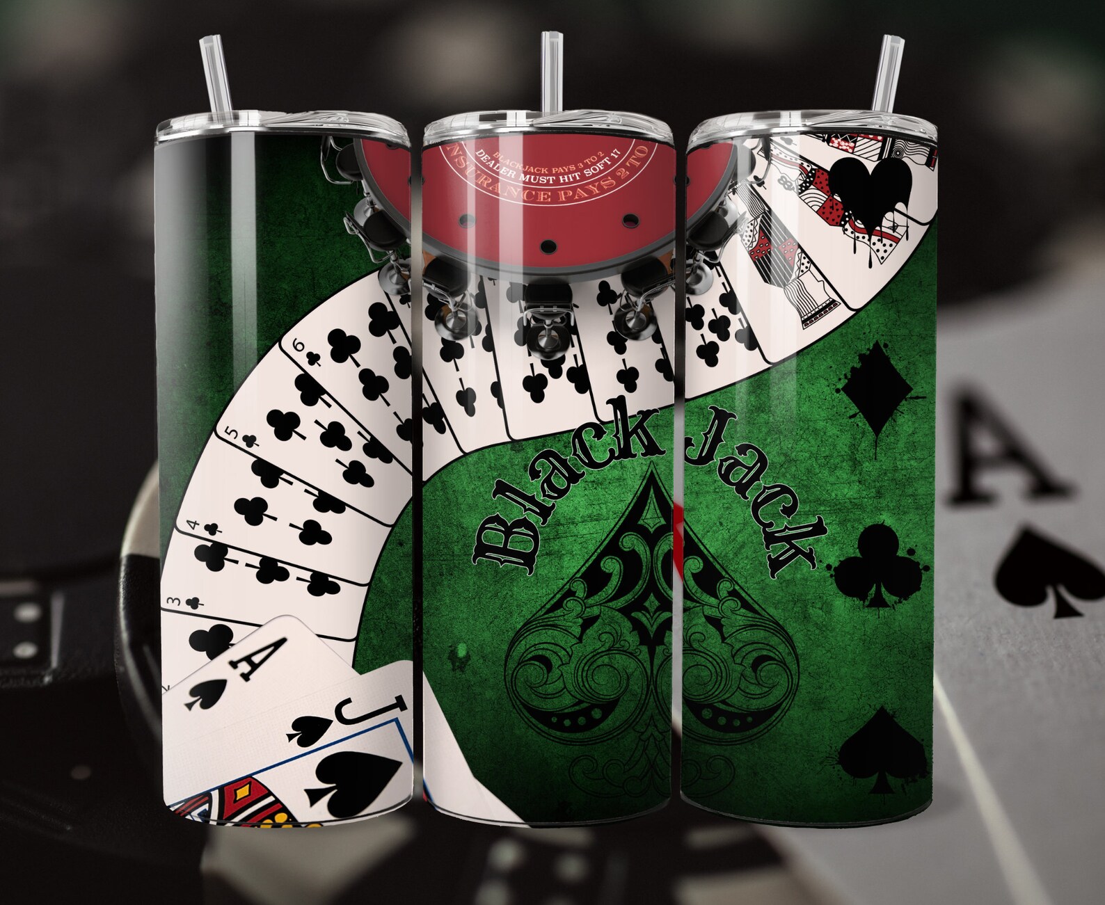 20 Oz Straight Digital Files for Sublimation Blackjack Gambling Poker ...