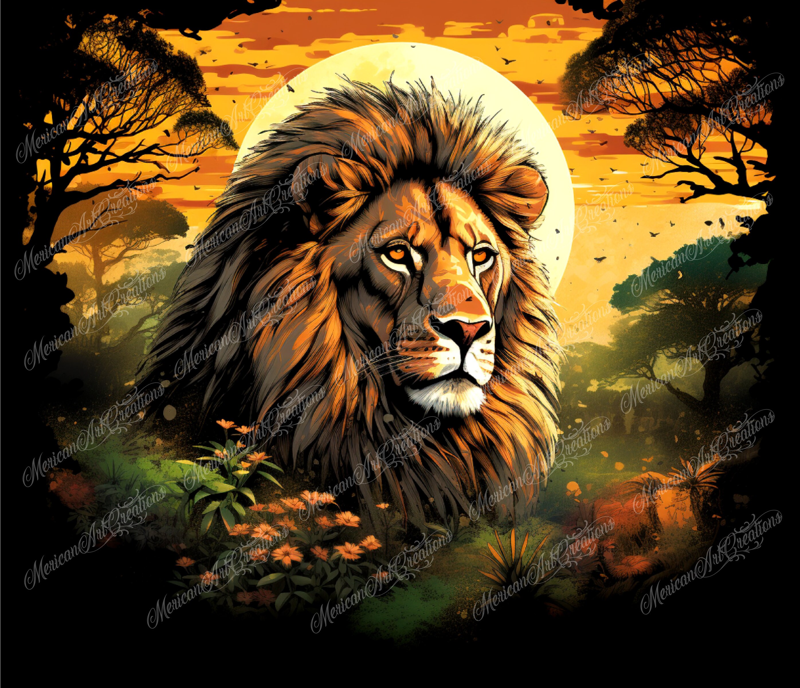 20 Oz Straight Digital Files for Sublimation Lion Bright Colored Art - Etsy