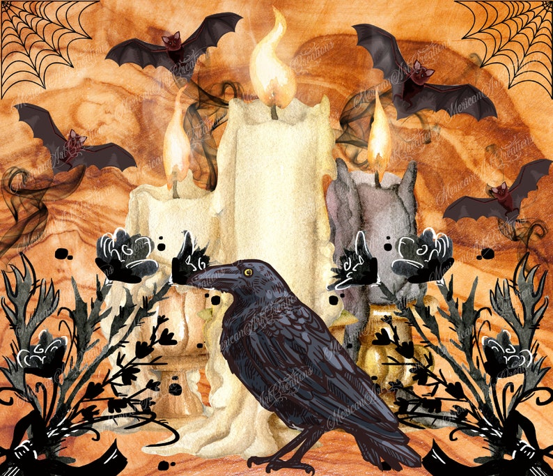 20 Oz Straight Digital Files for Sublimation Halloween Gothic Bats ...