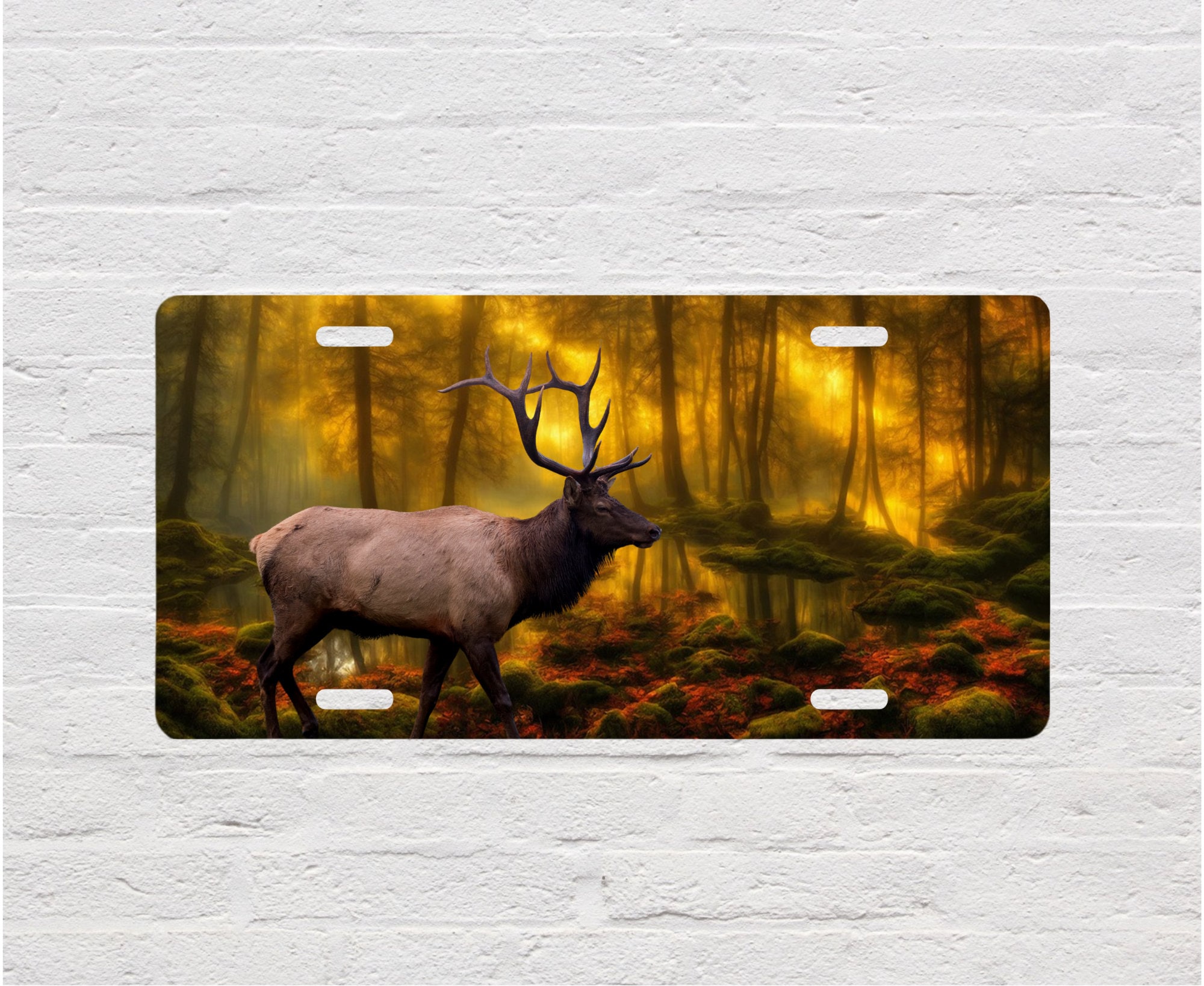 12.25" X 6.25" License Plate Digital Files for Sublimation Elk Swamp ...