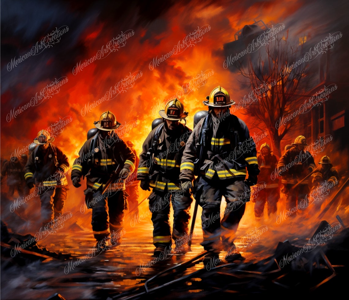 20 Oz Straight Digital Files for Sublimation Firefighters Battling Fire ...