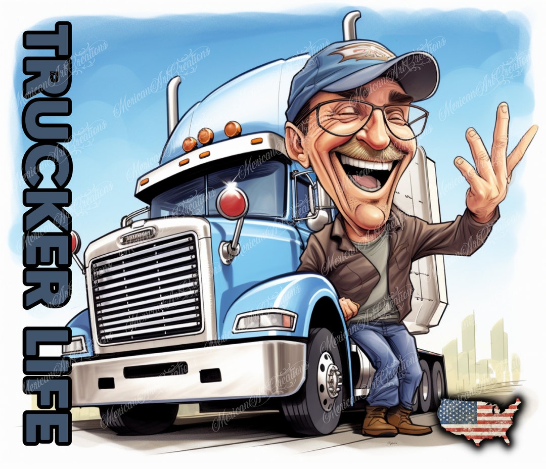 20 Oz Straight Digital Files for Sublimation Trucker Life America USA ...