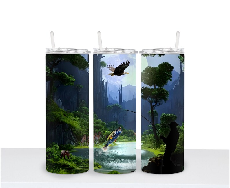 20 Oz Straight Digital Files for Sublimation Fishing Hunting - Etsy