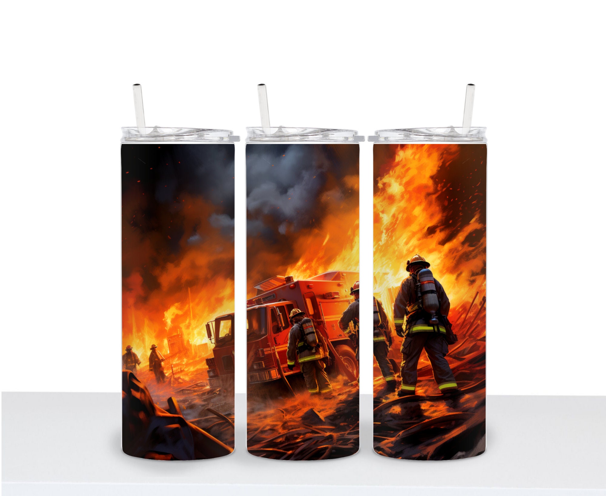 20 Oz Straight Digital Files for Sublimation Firefighters With Fire ...