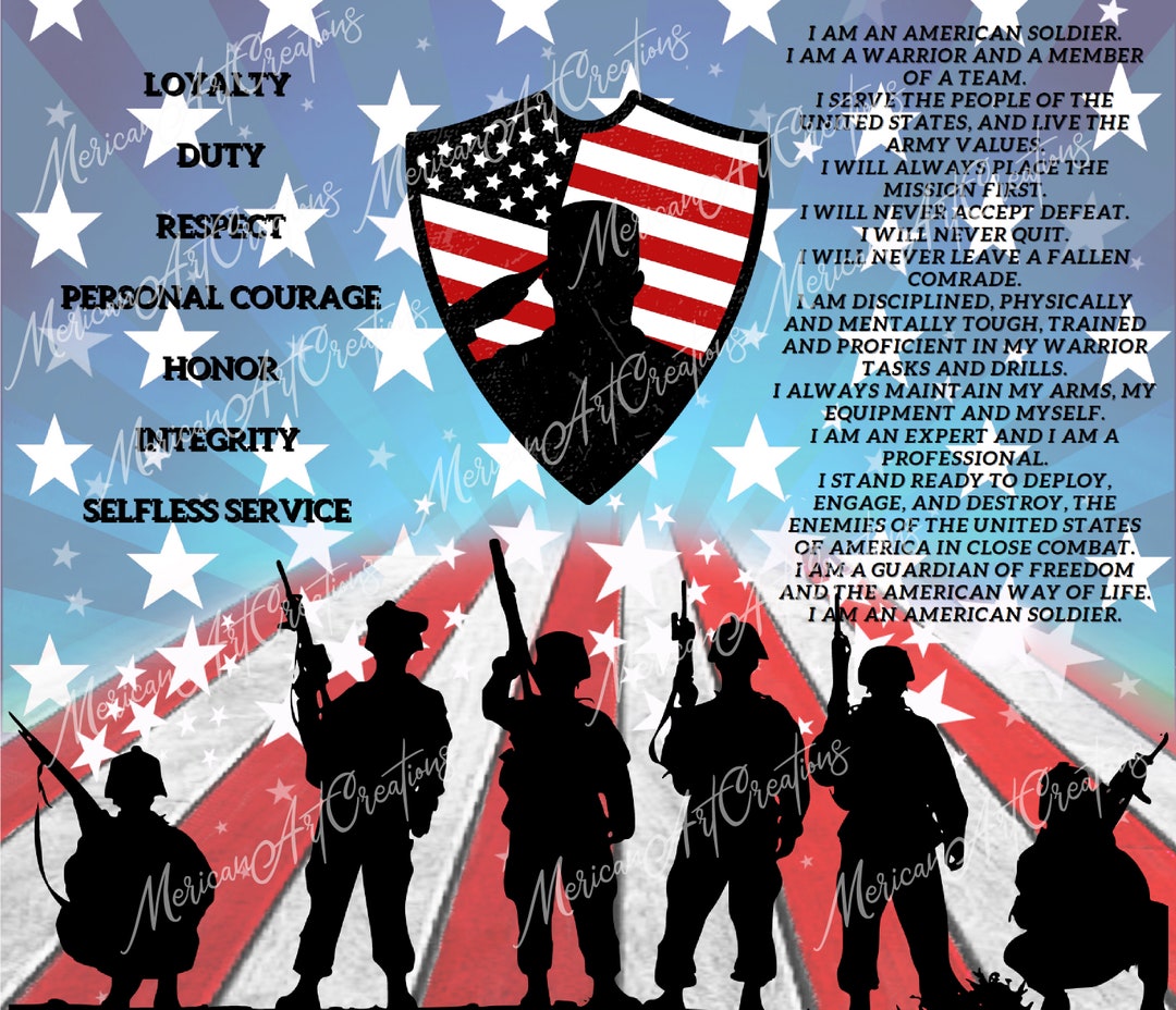 20 Oz Straight Digital File for Sublimation Soldier Patriotic Military ...