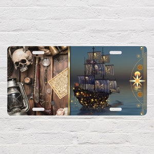 12.25" X 6.25" License Plate Digital Files for Sublimation Pirate Ship ...