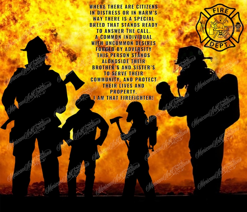 20 Oz Straight Digital Files for Sublimation Firefighters Fireman Creed ...