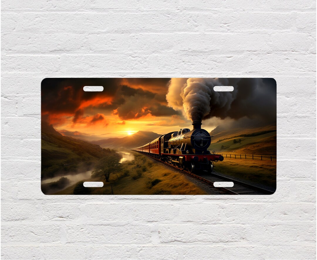 12.25" X 6.25" License Plate Digital Files for Sublimation Train Steam ...