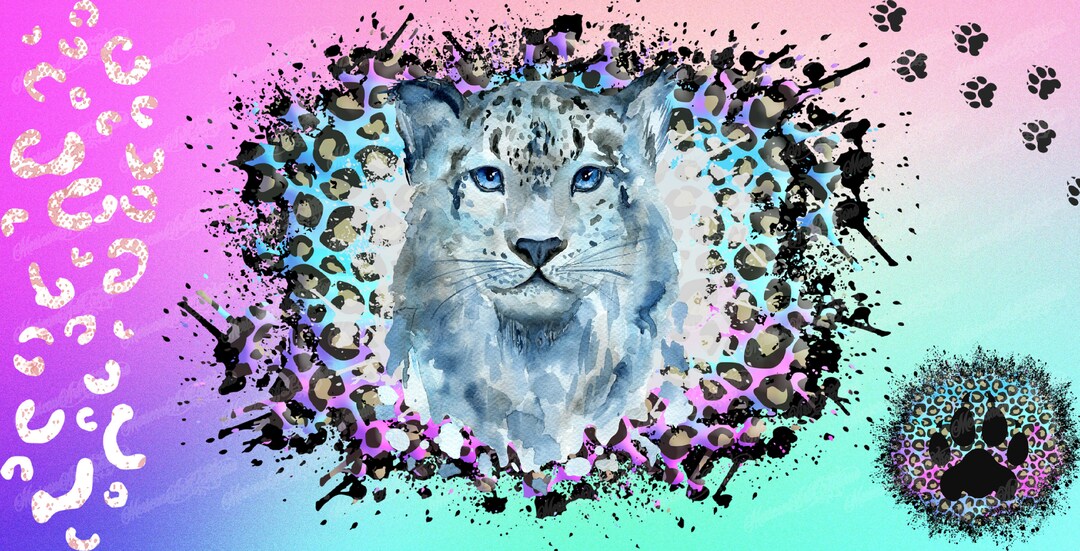 12.25" X 6.25: License Plate Digital Files for Sublimation Snow Leopard ...
