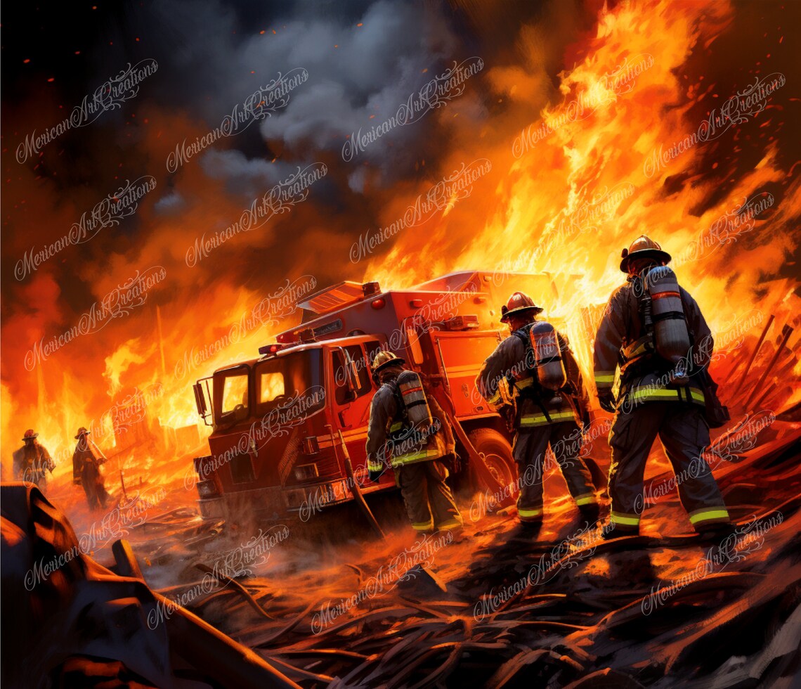 20 Oz Straight Digital Files for Sublimation Firefighters With Fire ...