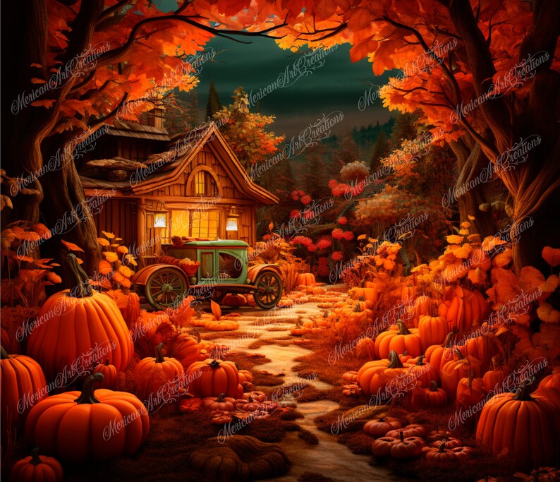20 Oz Straight Digital Files for Sublimation Fall Color Change Pumpkins ...
