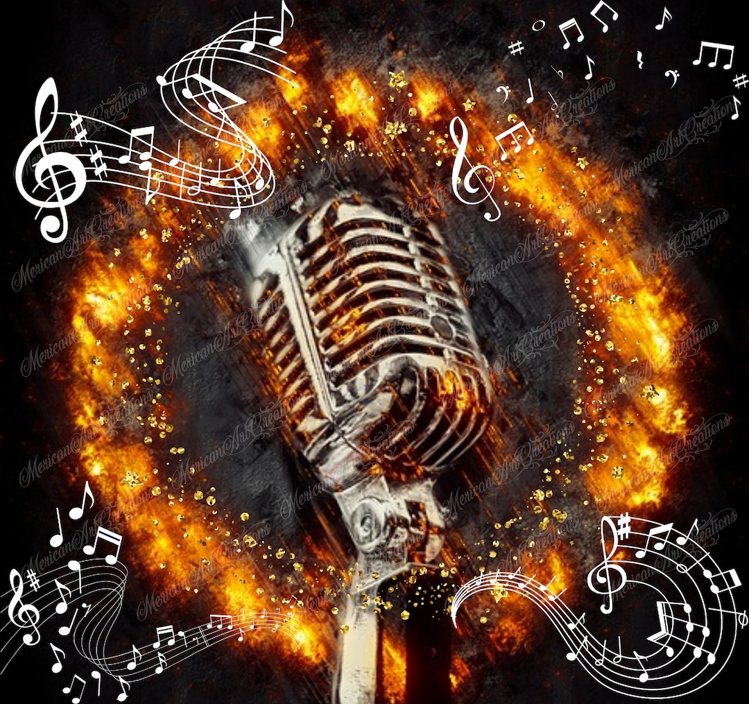 30 Oz Straight Digital Files for Sublimation Music Mic Microphone Music ...