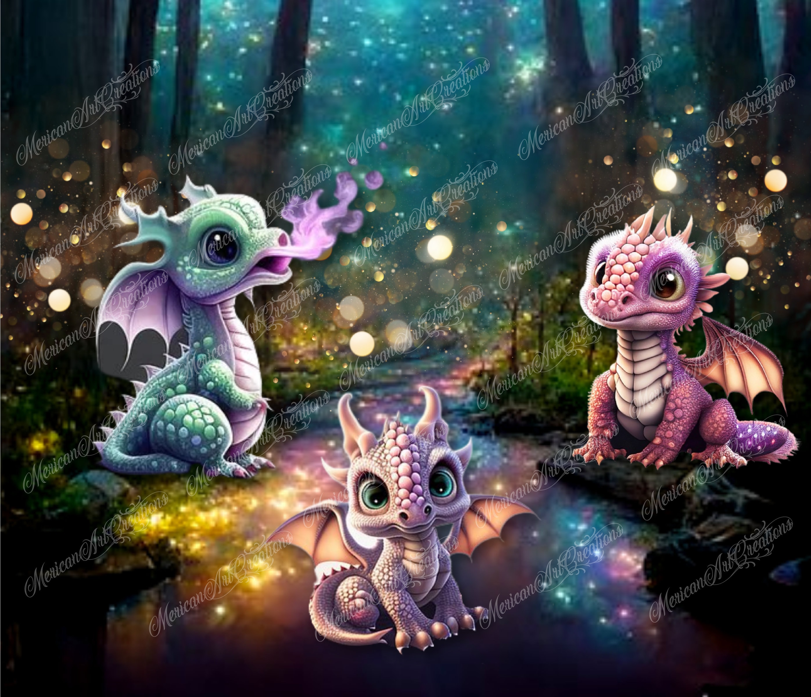 20 Oz Straight Digital Files for Sublimation Baby Dragons Magical ...