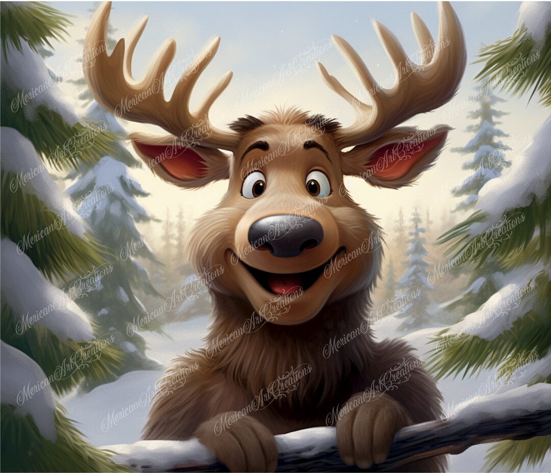 20 Oz Straight Digital Files for Sublimation Moose Winter - Etsy