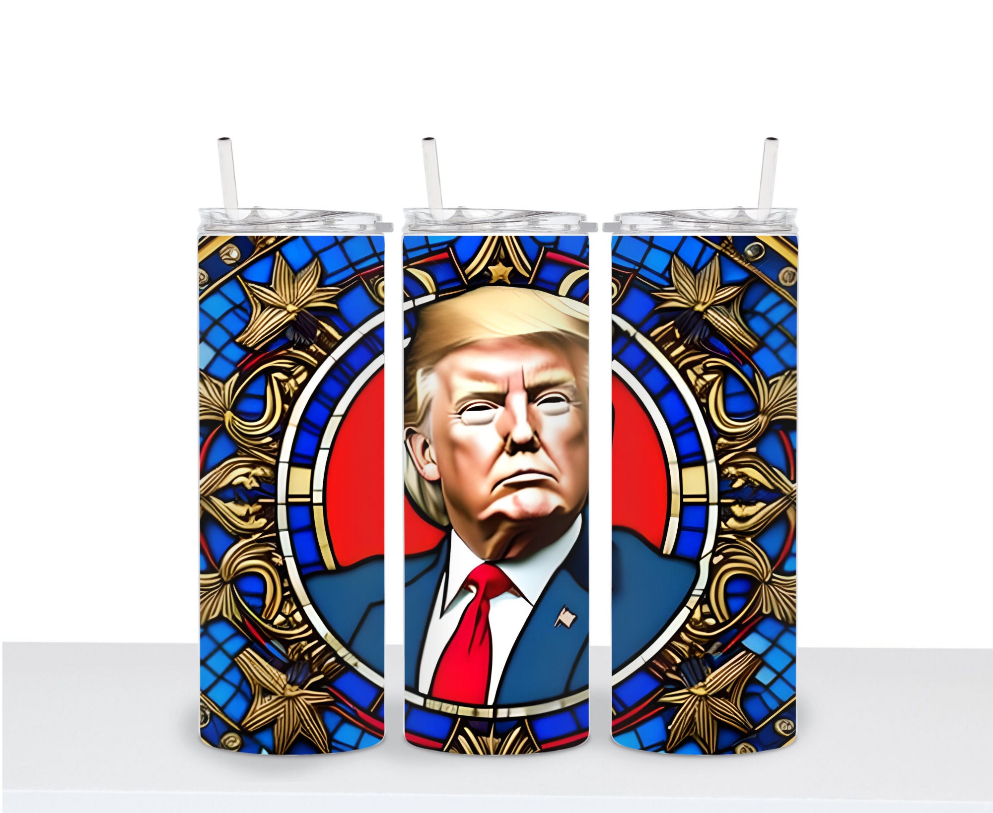 20 Oz Straight Digital Files for Sublimation Patriotic Trump Stained ...