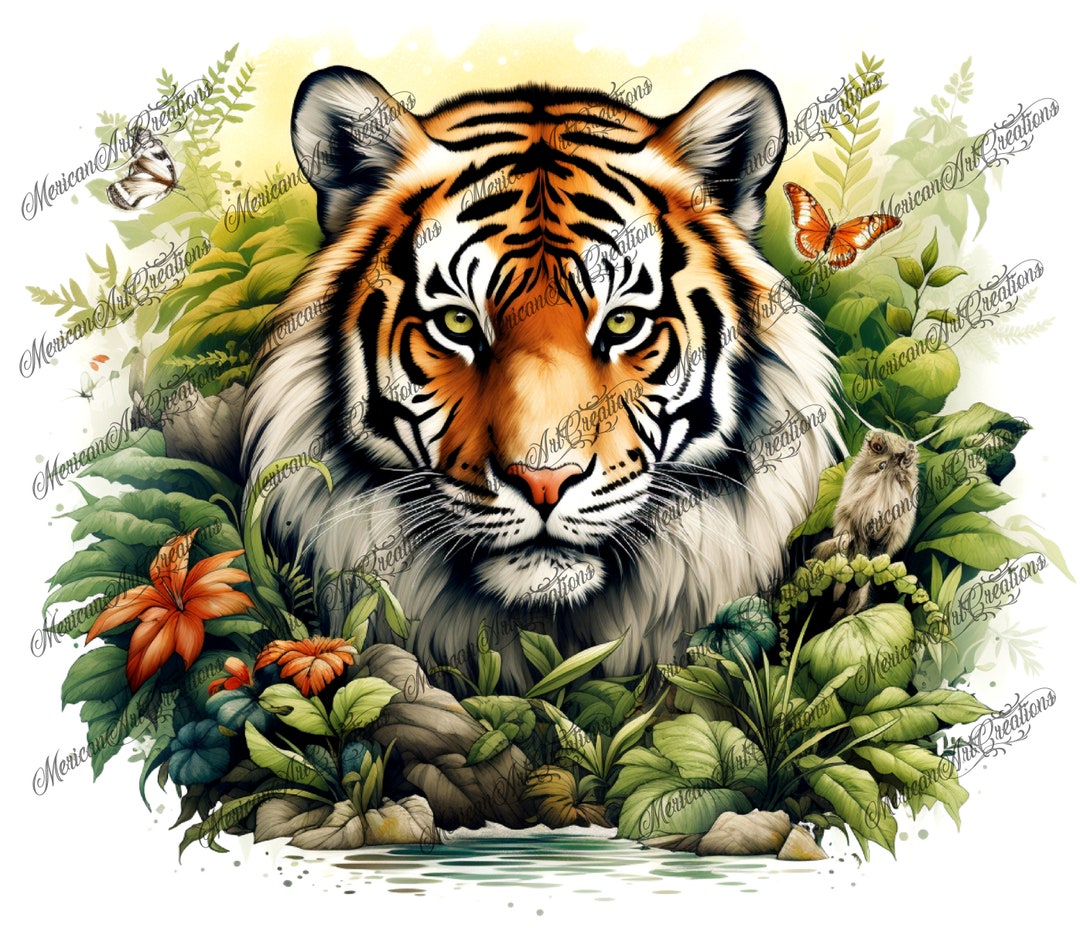20 Oz Straight Digital Files for Sublimation Tiger Tropical Rustic ...