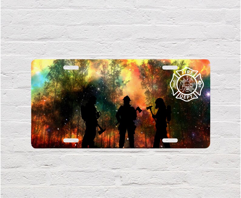 12.25" X 6.25" License Plate Digital Files for Sublimation Fire Firemen ...