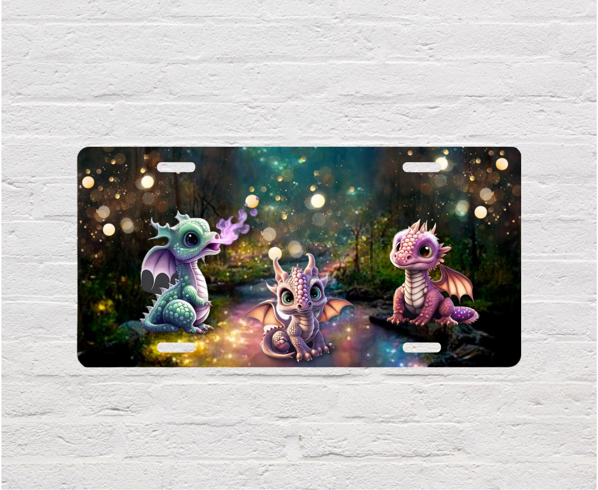 12.25" X 6.25" License Plate Digital Files for Sublimation Baby Dragons ...