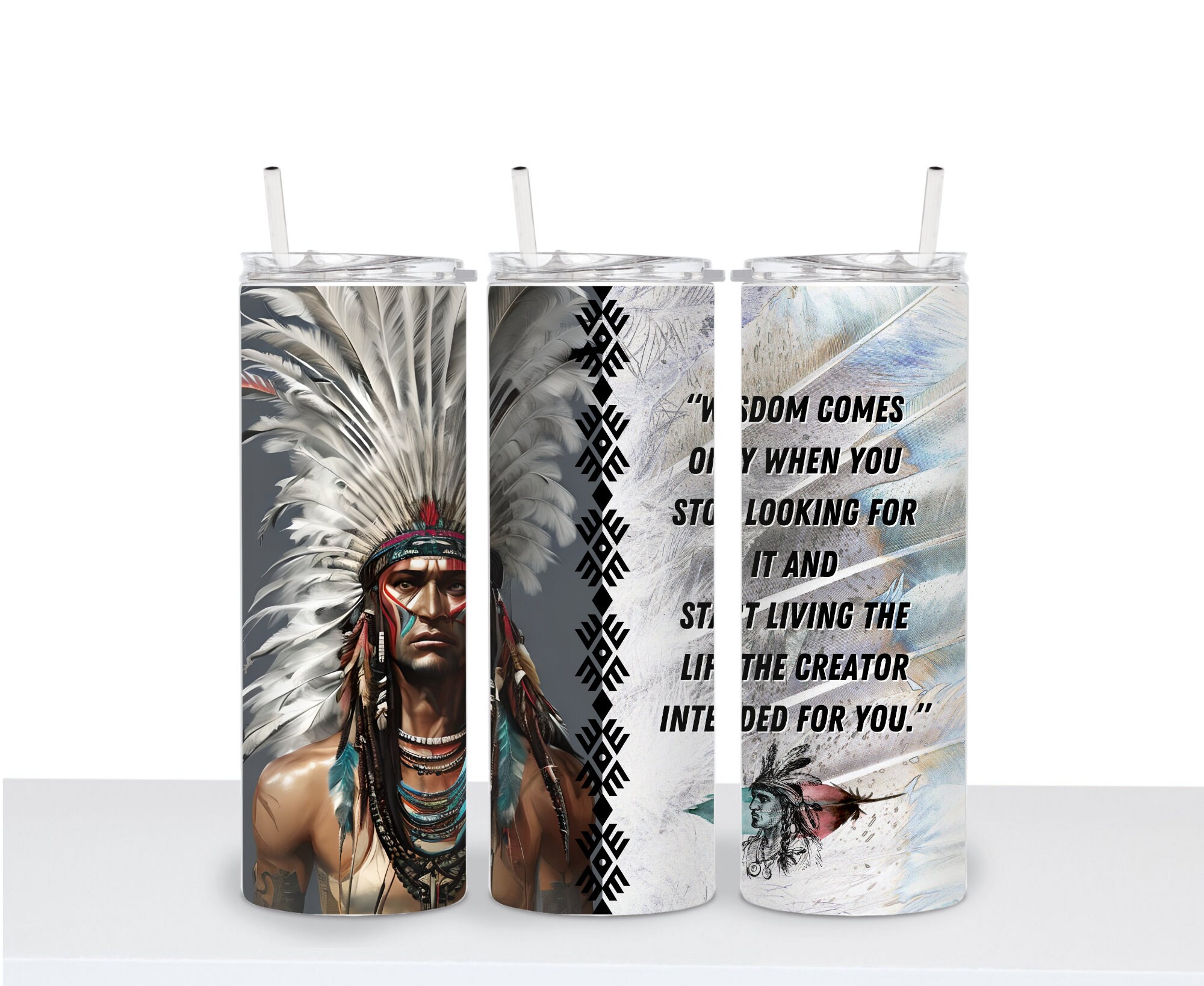 20 Oz Straight Digital Files for Sublimation Native American Indian ...