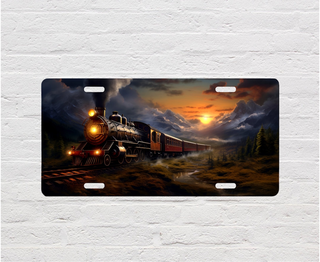 12.25" X 6.25" License Plate Digital Files for Sublimation Train Steam ...